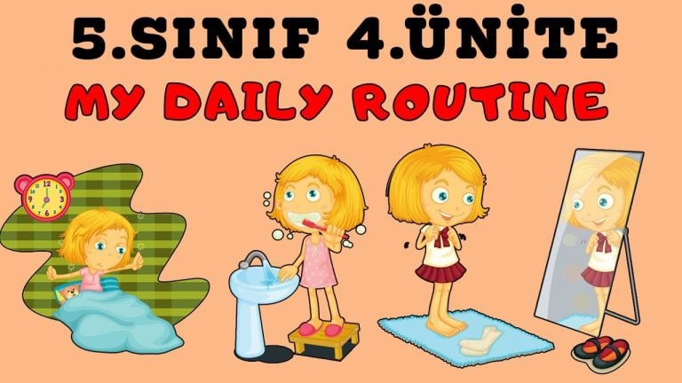 5. Sınıf 4. Ünite My Daily Routine – Ünite Kelimeleri - İngilizcele